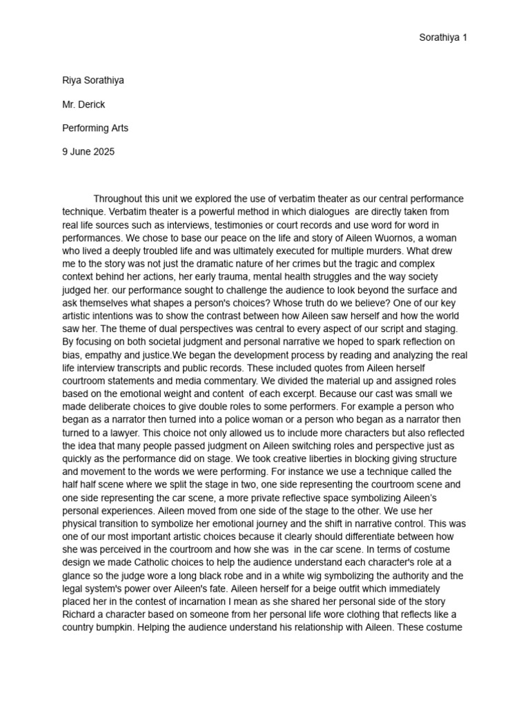 Performing Arts Verbatim Theatre | PDF | Narrative | Theatre