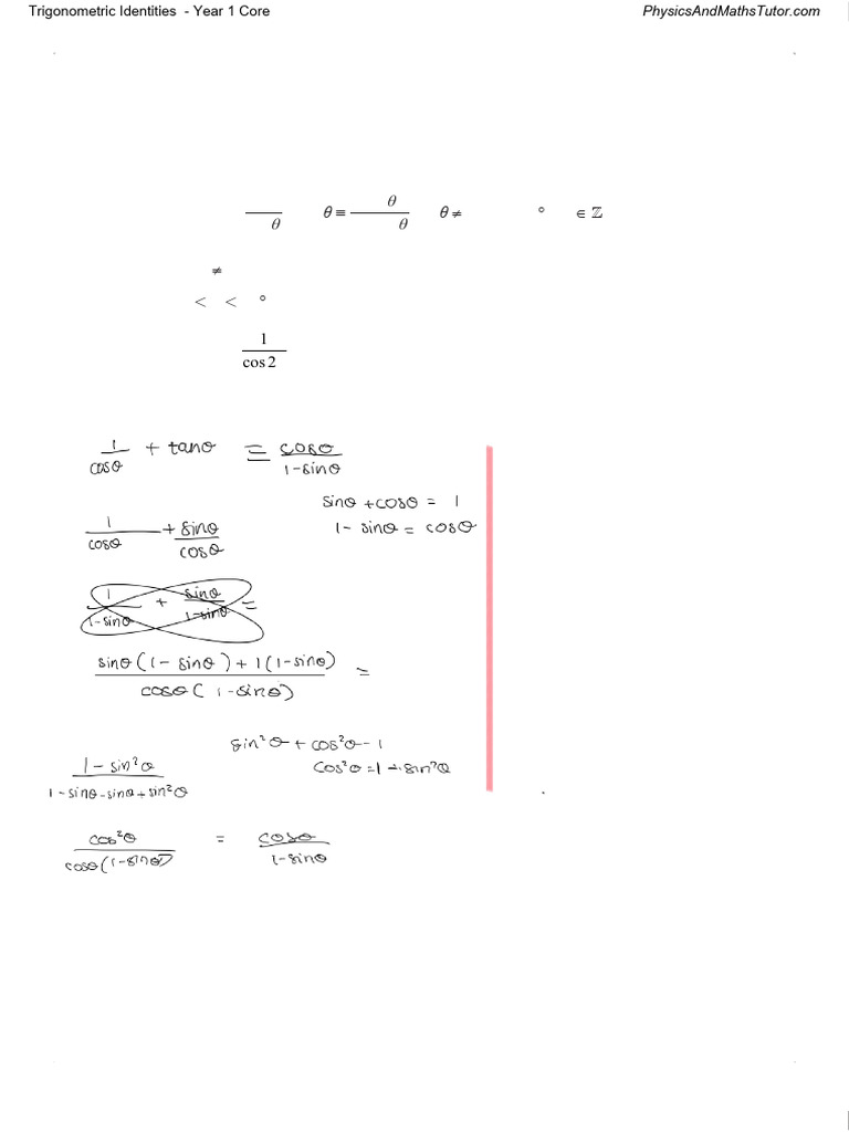 Trigonometric Identities PMT | PDF | Trigonometry | Elementary Geometry
