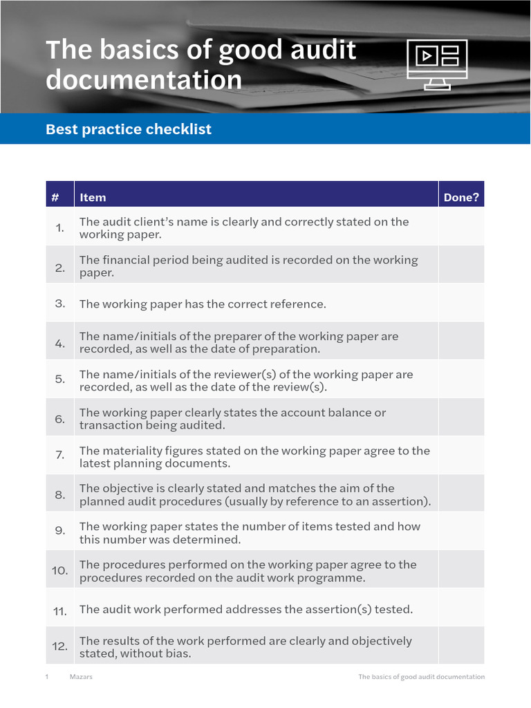 Audit Documentation Best Practices | PDF | Audit