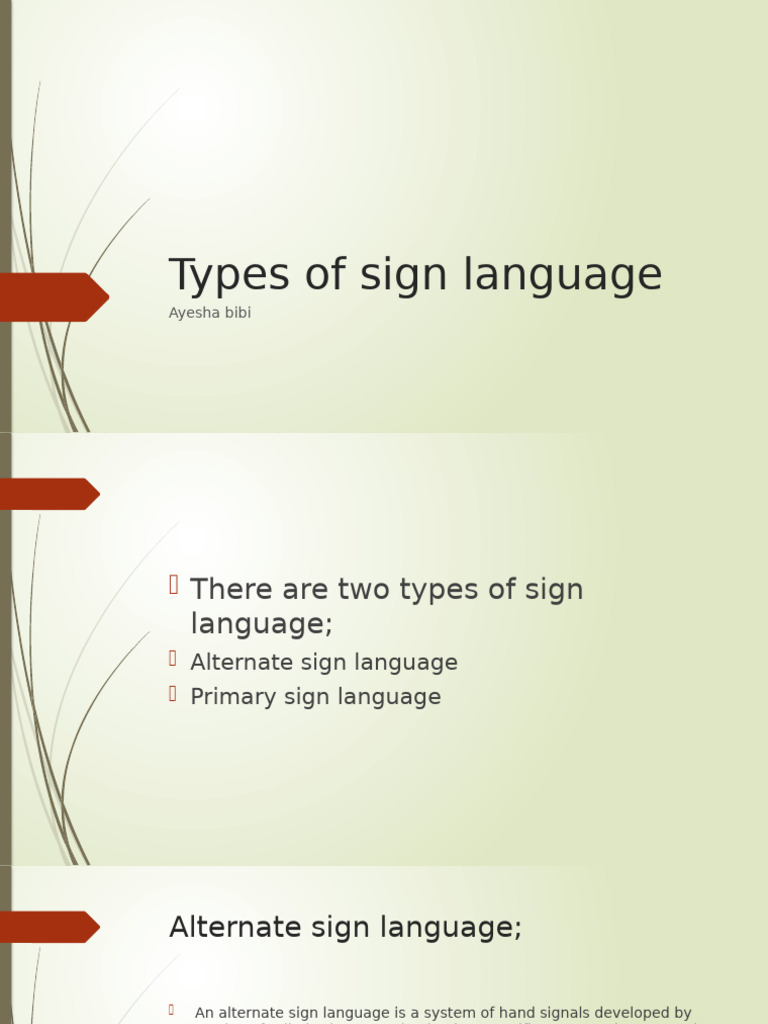 Types of Sign Language-2 | PDF