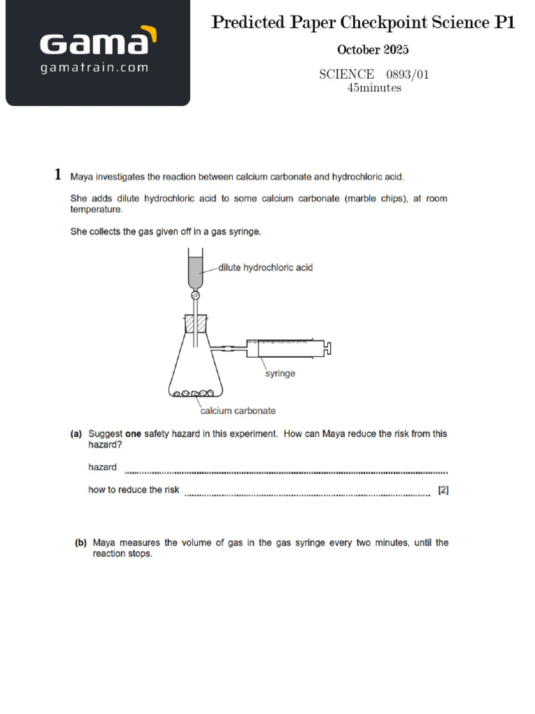 0893 Science Paper 1 Oct25 Prediction | PDF