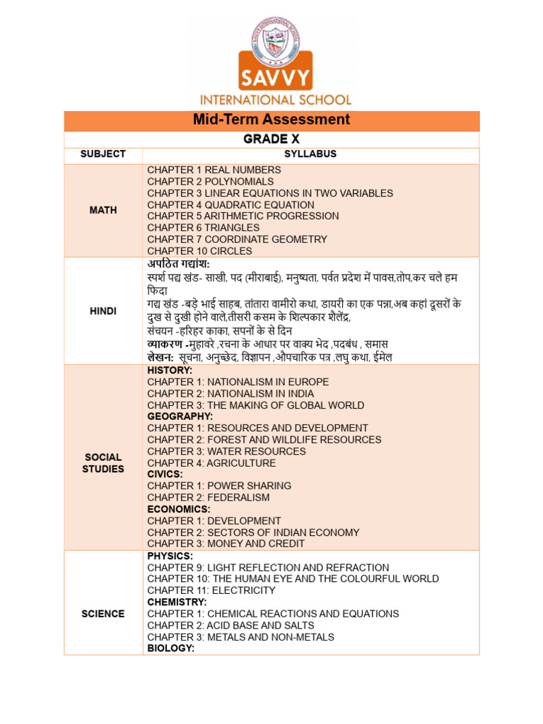 MOY Class Mid-Term Assessment Guide | PDF | Equations | Mathematics