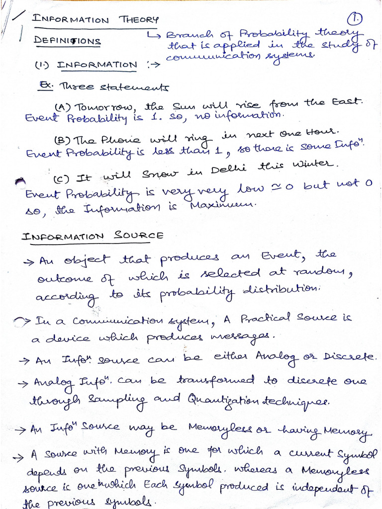 ITC Unit 1 Notes | PDF