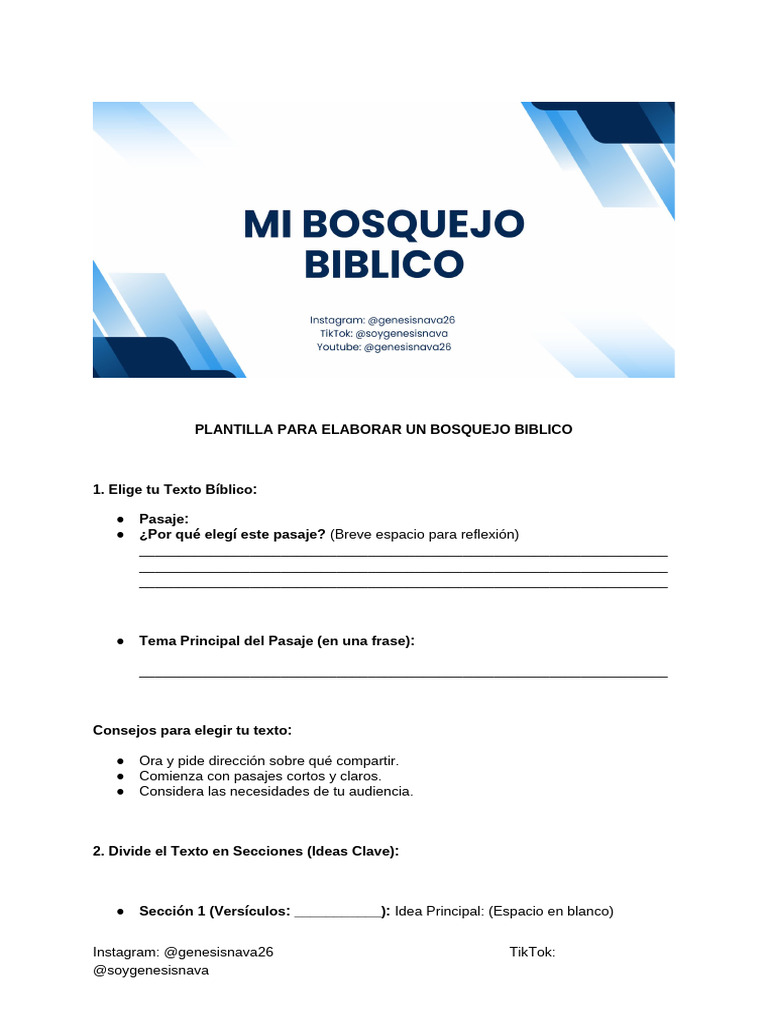 Plantilla para Elaborar Un Bosquejo Biblico | PDF