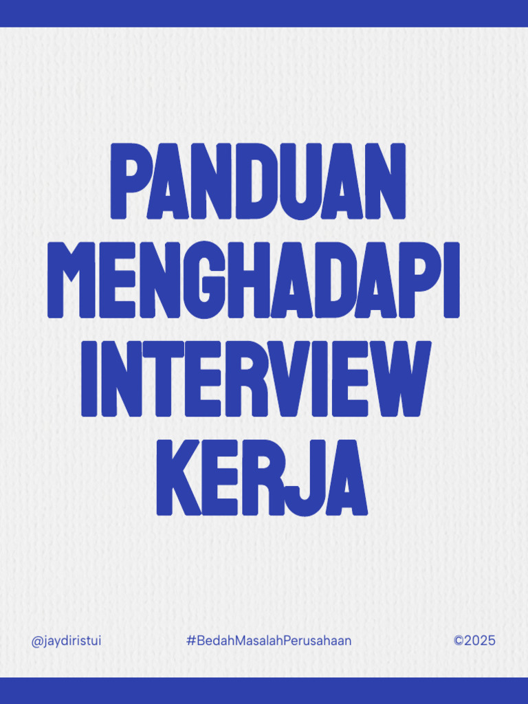 Panduan Sukses Interview Kerja | PDF