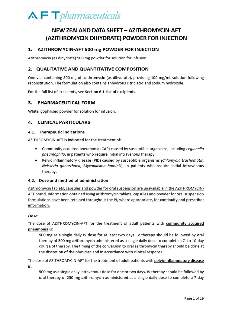 Azithromycin-AFT for Pneumonia Treatment | PDF | Pneumonia | Ribosome