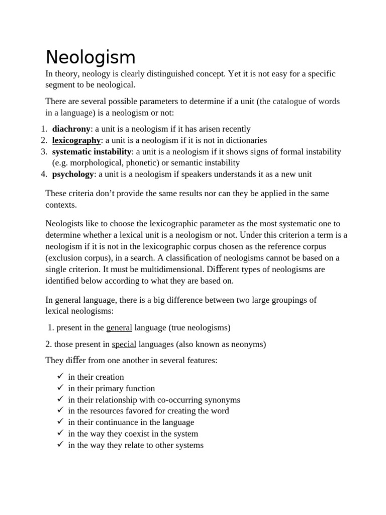 Understanding Neologisms and Neonyms | PDF | Lexicography | Lexicon