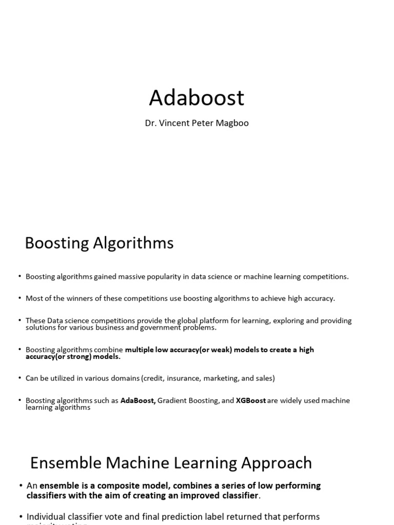 AdaBoost Classifier Explained | PDF | Machine Learning | Statistical ...