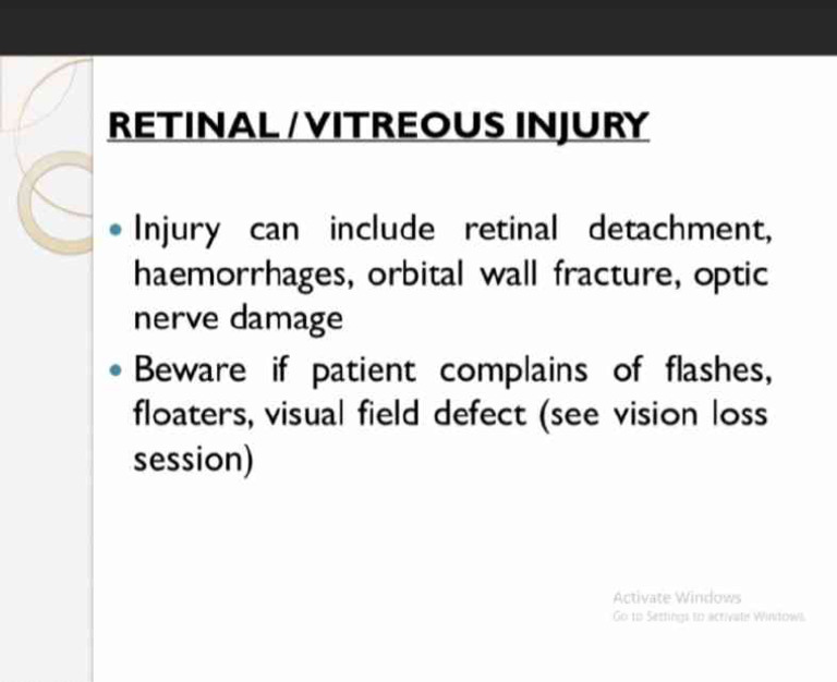Retinal or Vitreous Injury | PDF