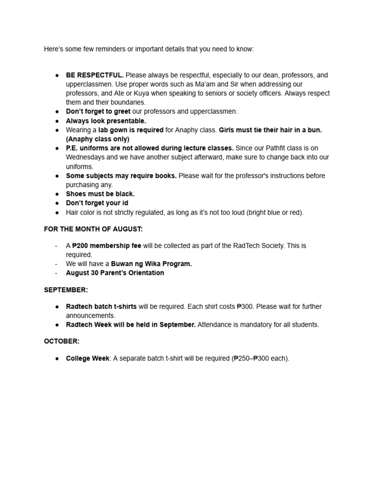Reminders | PDF
