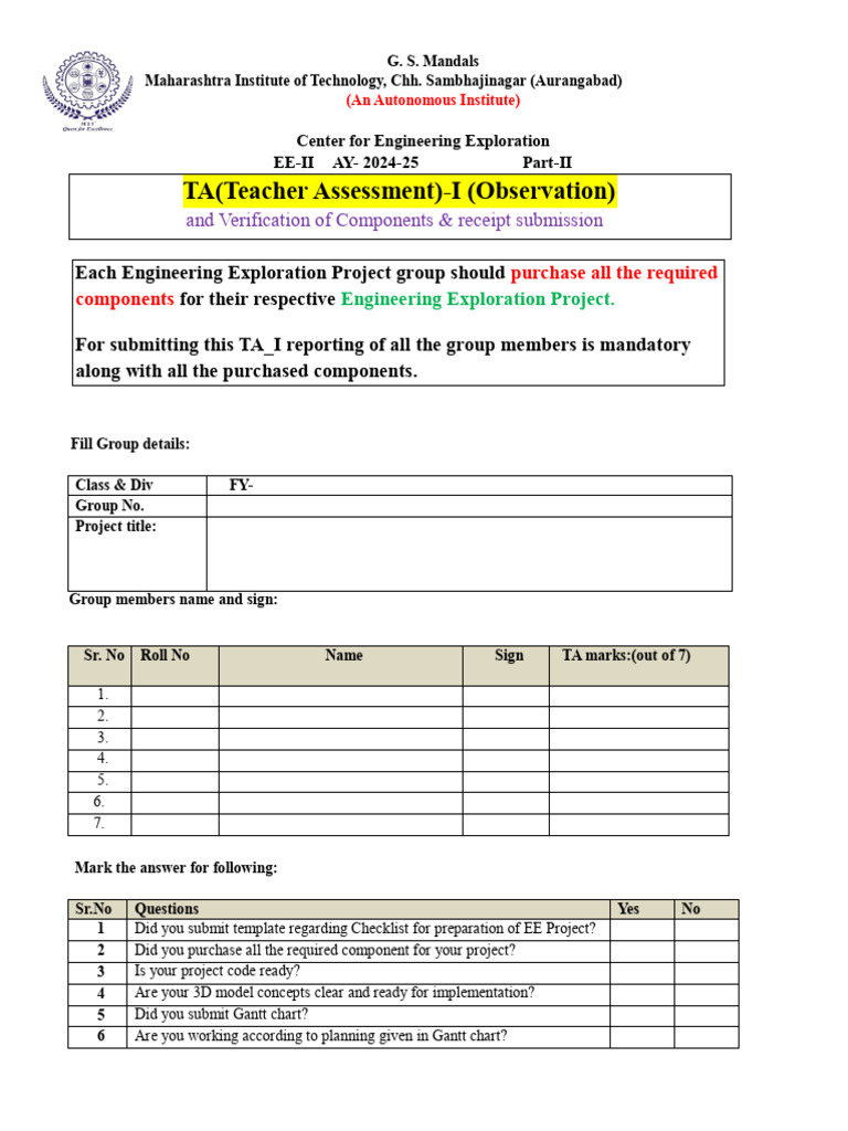EE-II - TA-I Bill Submission PDF | PDF