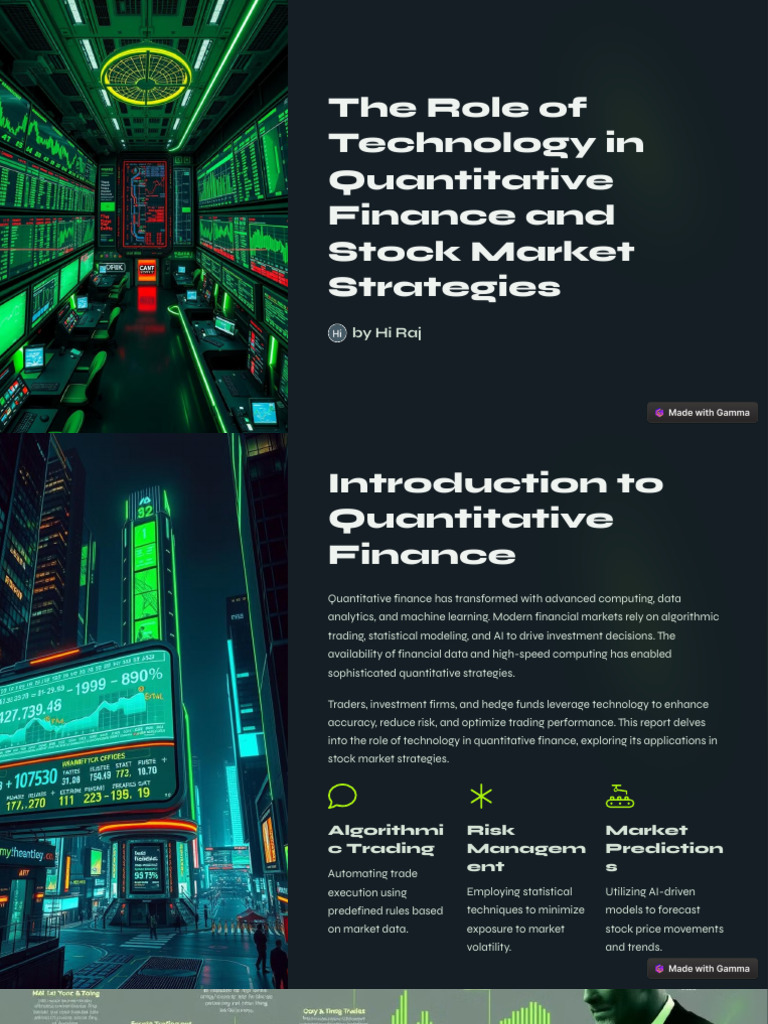 The Role of Technology in Quantitative Finance and Stock Market Strategies | PDF | Mathematical ...