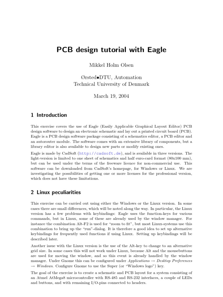 Eagle Tutorial | PDF