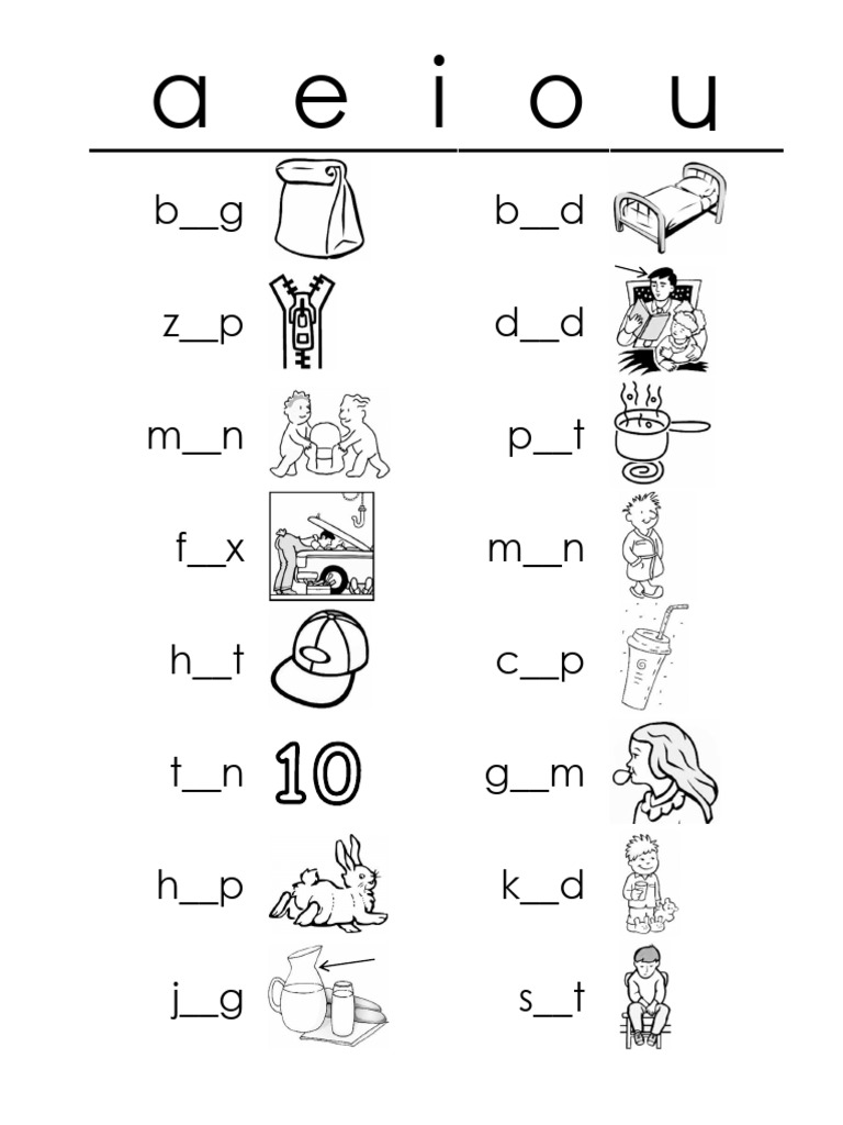 Short Vowel WORKSHEET 1 A e I o U | PDF