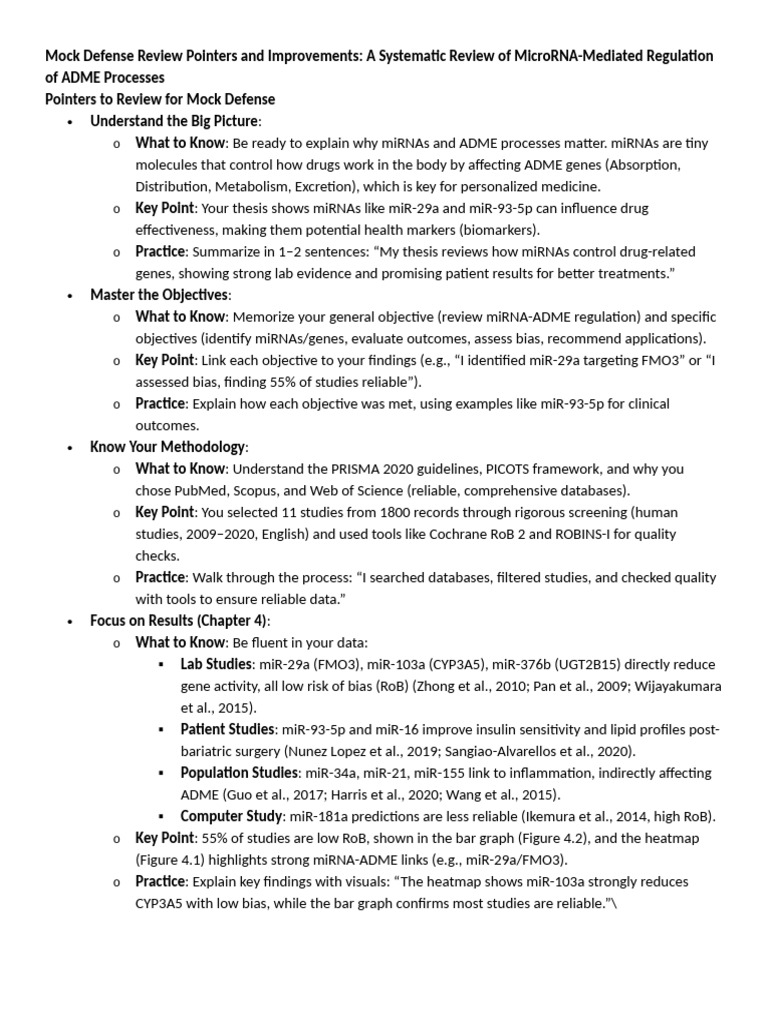 Mock Defense Review Pointers and Improvements | PDF | Meta Analysis ...