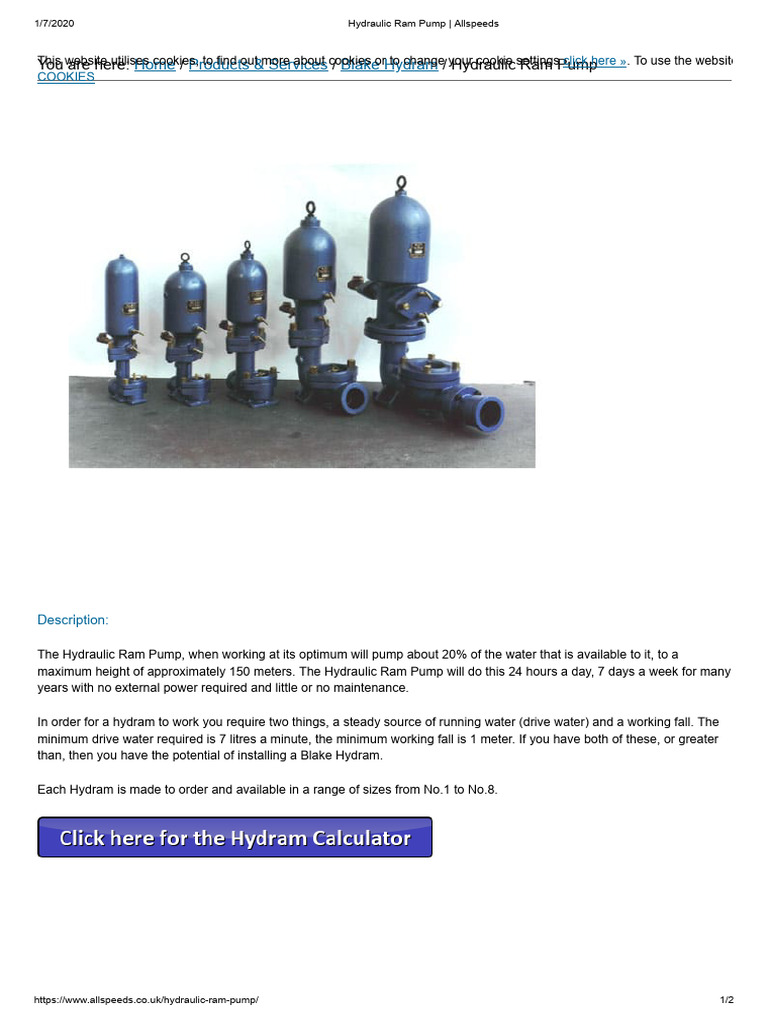 Hydraulic Ram Pump by Allspeeds | PDF | Equipment | Chemical Engineering