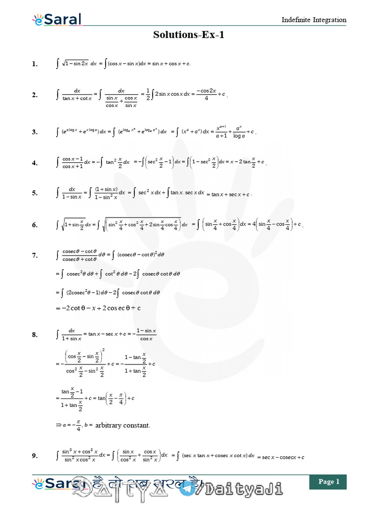 Indefinite Integration Solutions Guide | PDF | Chess Theory | Chess