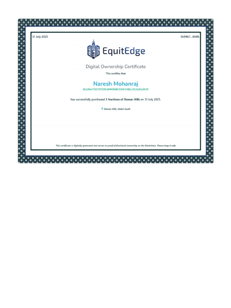 Digital Certificate | PDF