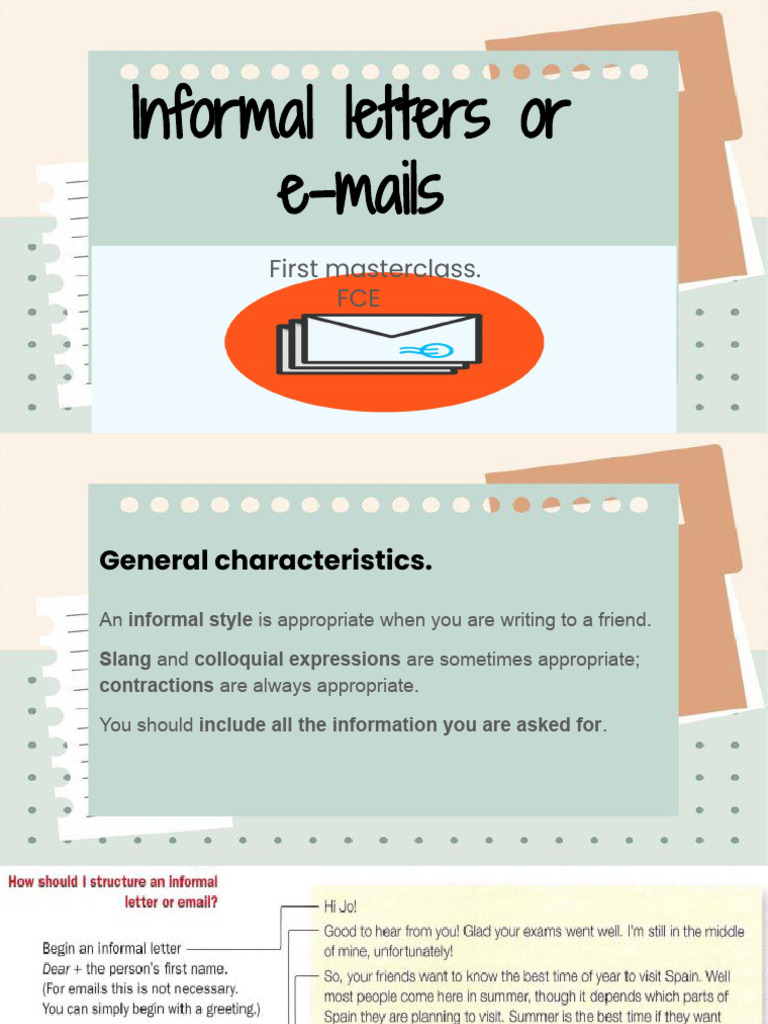 Writing Informal Emails and Letters | PDF