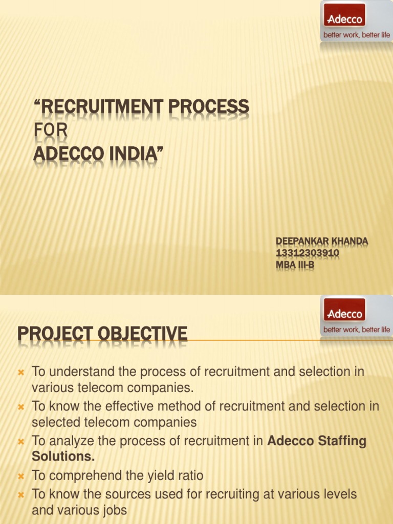 Recruitment Process For ADECCO | PDF | Temporary Work | Recruitment