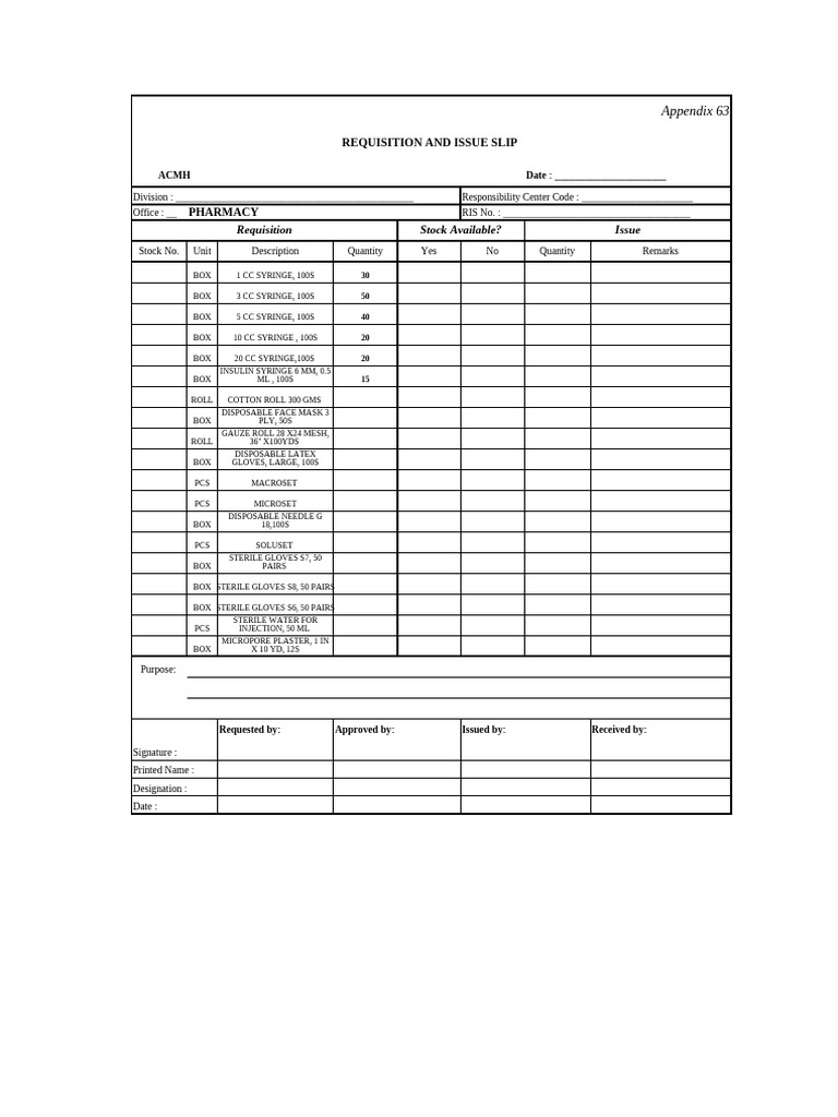 Appendix 63 RIS | PDF