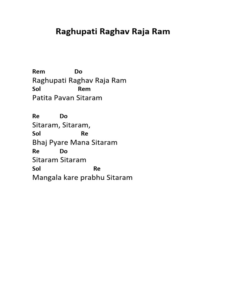 Raghupati Raghav Raja Ram | PDF