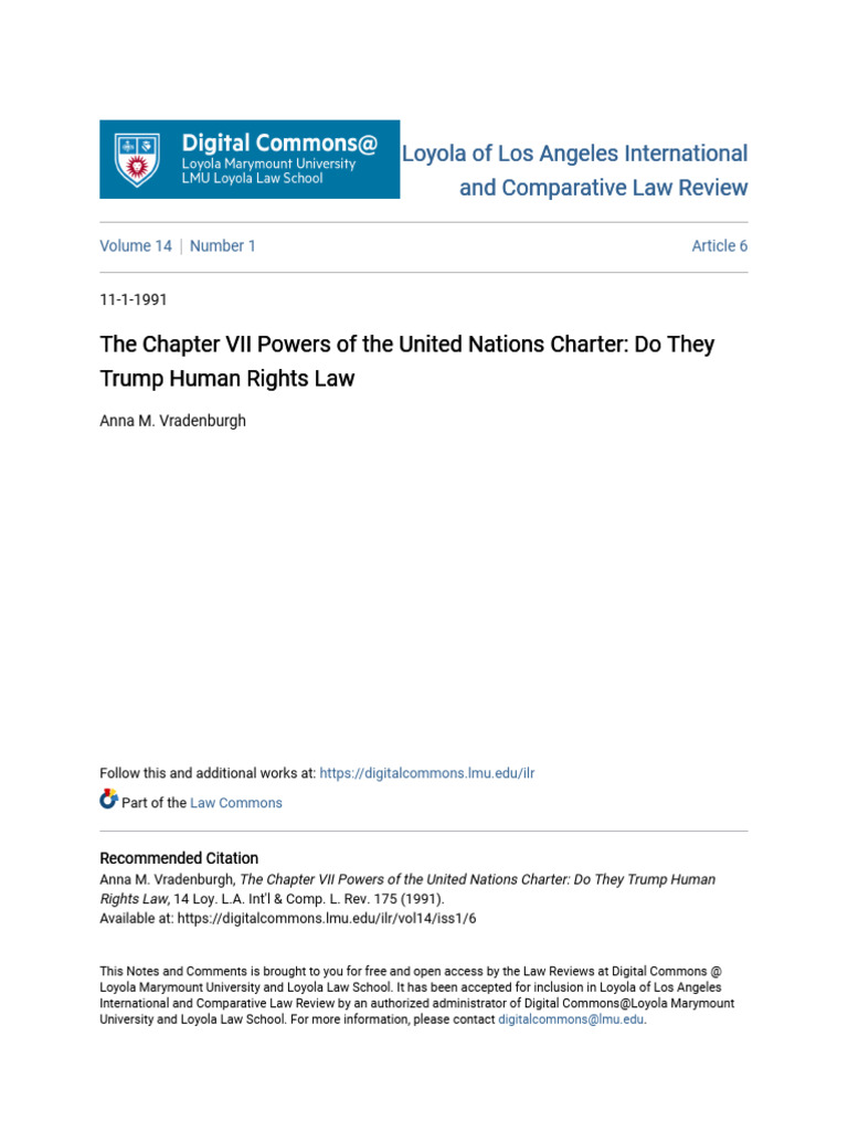 UN Chapter VII Powers vs. Human Rights | PDF | Human Rights ...