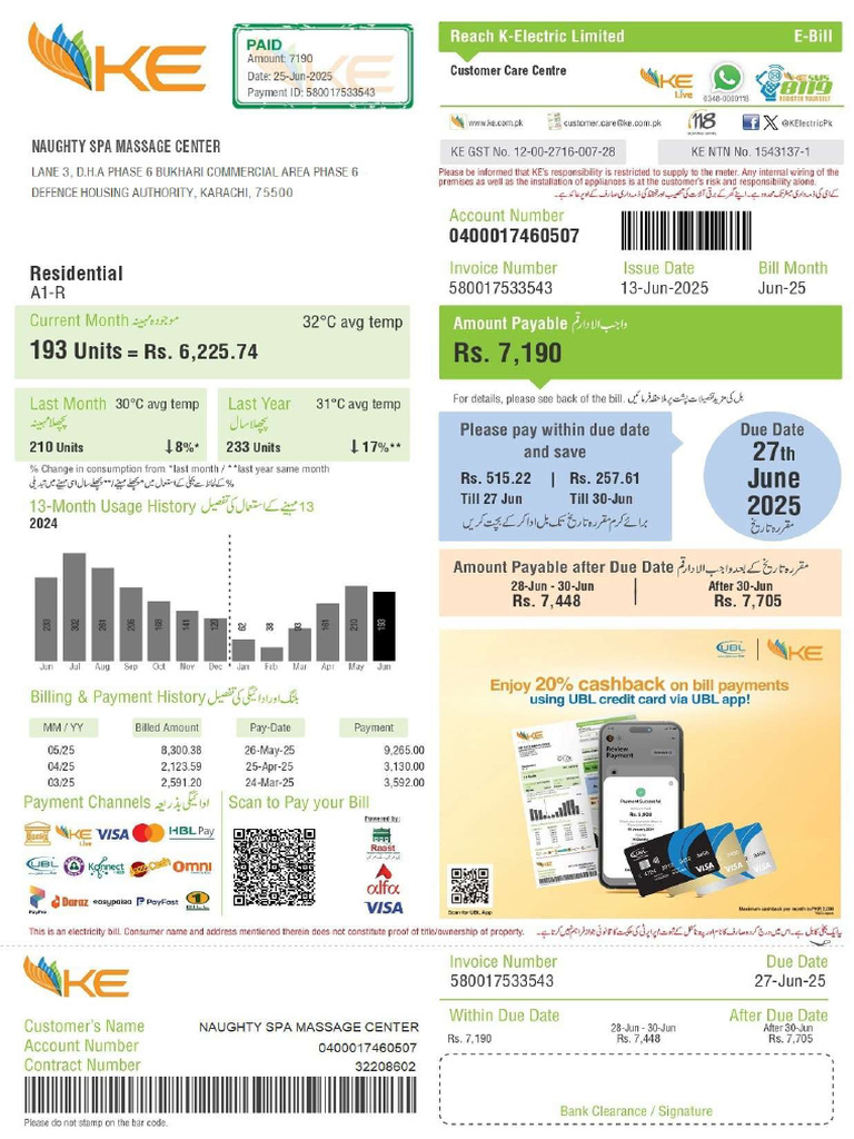 Naughty Spa Bill | PDF