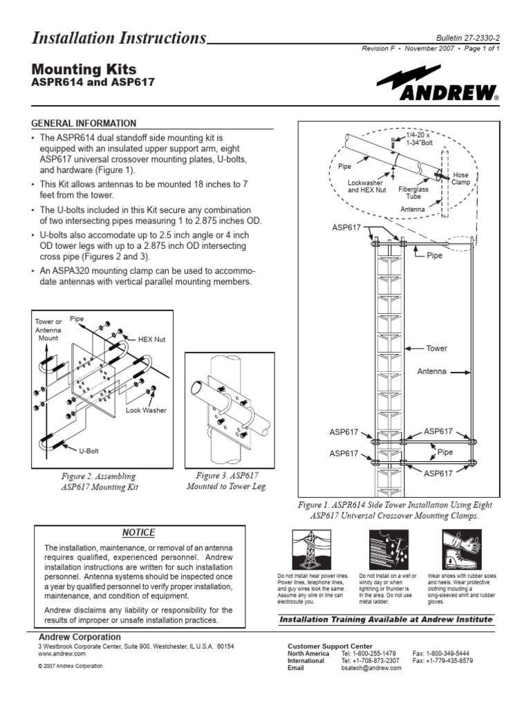 Andrew Pipe Mount Kits ASP617 | PDF | Manufactured Goods