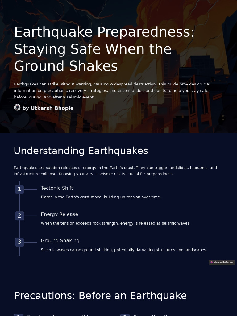 Earthquake Preparedness Staying Safe When The Ground Shakes | PDF ...