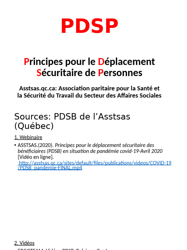 Principes du PDSP pour Soins Sécuritaires | PDF | Professionnel de la santé