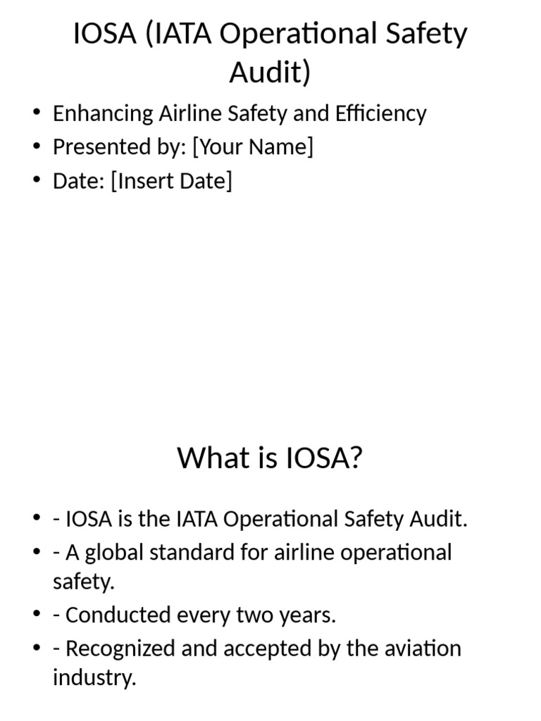 Understanding IOSA Audit Standards | PDF