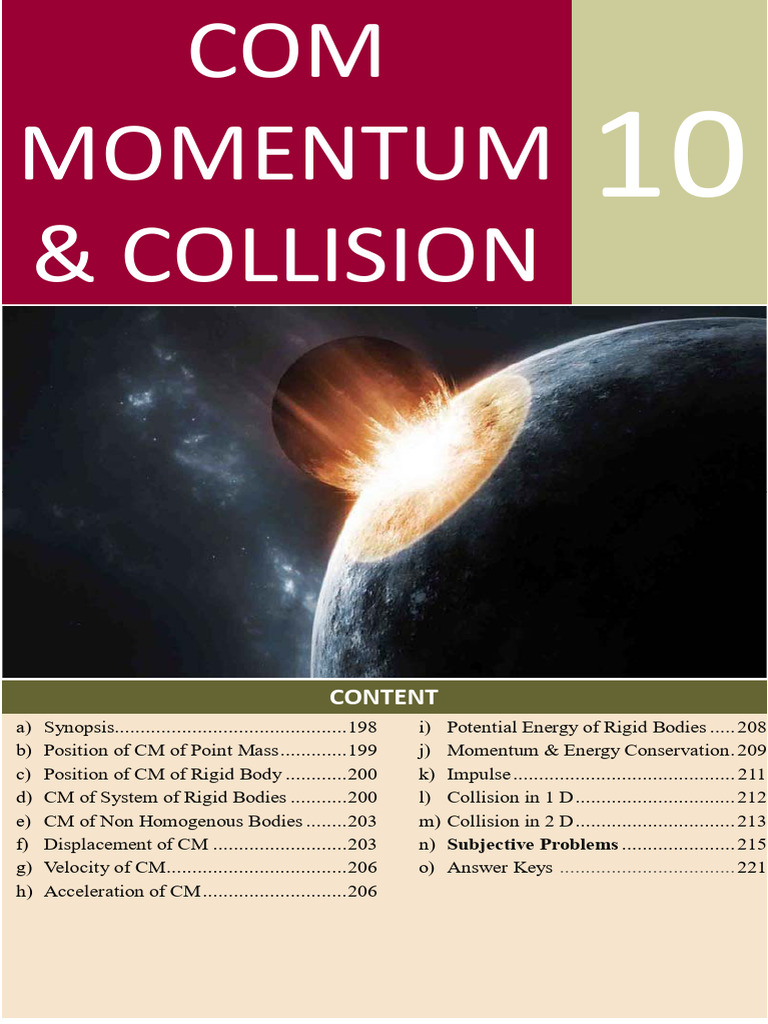 A Sheet COM, Momentum & Collision | PDF | Collision | Force