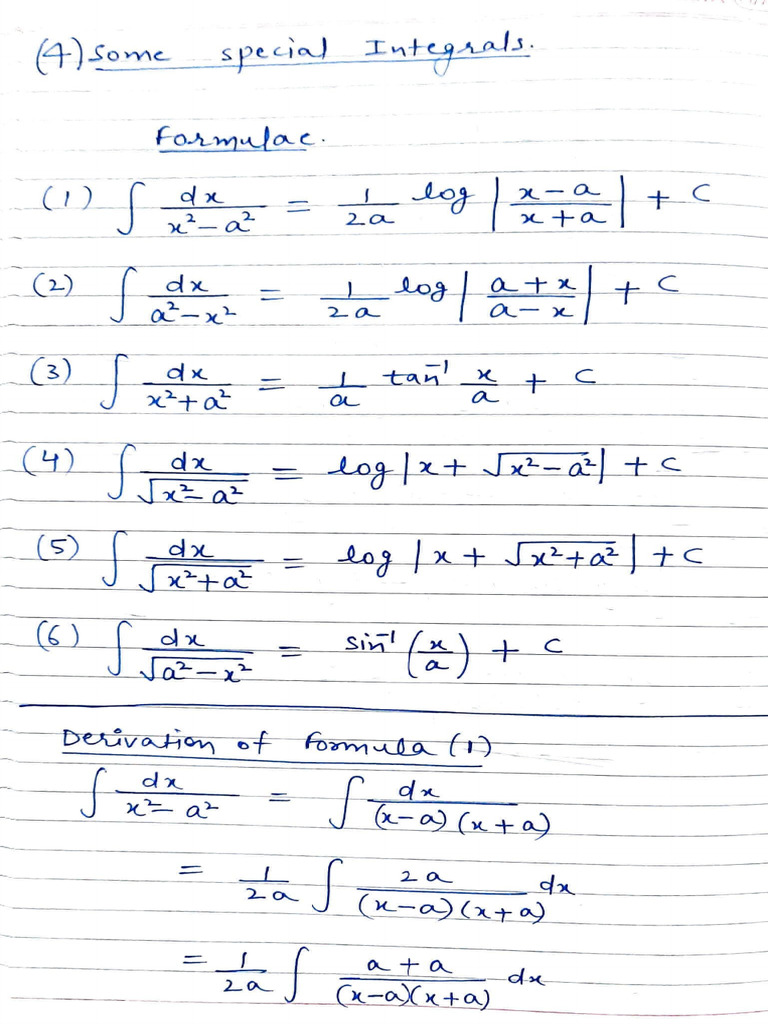 Special Integrals Overview | PDF