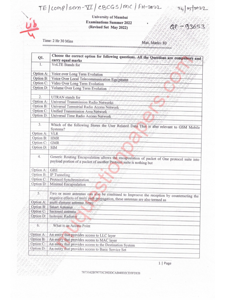 MC Merged | PDF | Gsm | Computer Engineering
