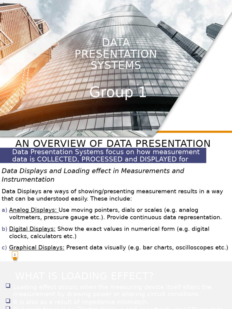 Overview of Data Presentation Systems | PDF | Analog To Digital ...