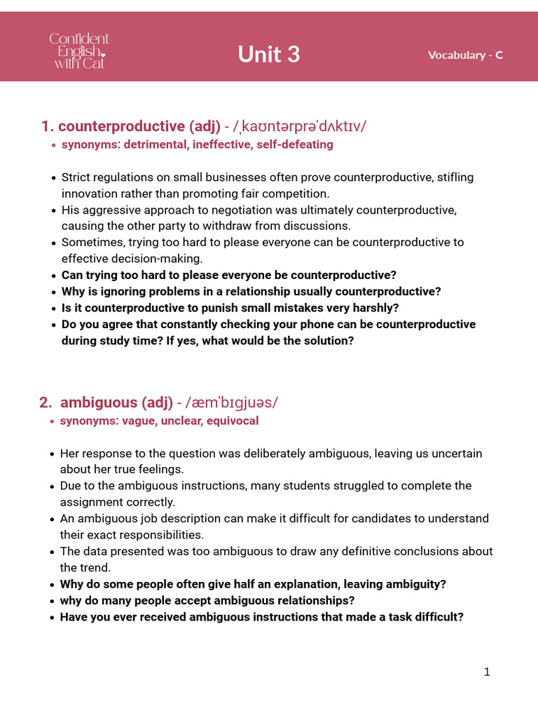 Vocabulary Comprehension C, 3, 4 | PDF | Intelligence Analysis ...