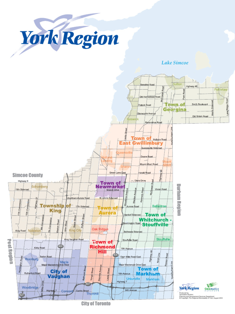 York Region Map and Cities Overview | PDF