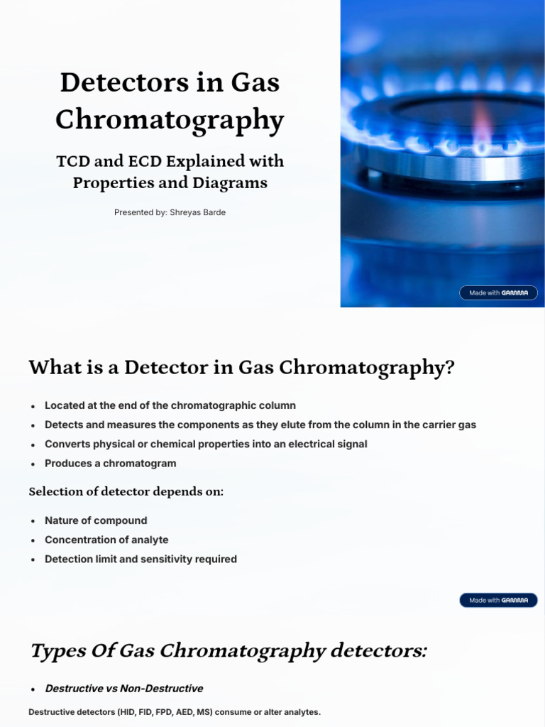 Types of Detectors in Gas Chromatography | PDF | Gas Chromatography ...