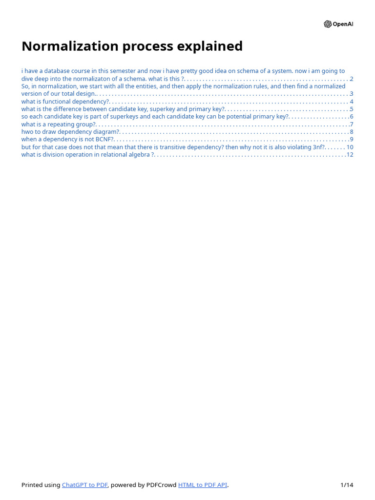 Normalization Process GPT Convo | PDF | Information Science | Data