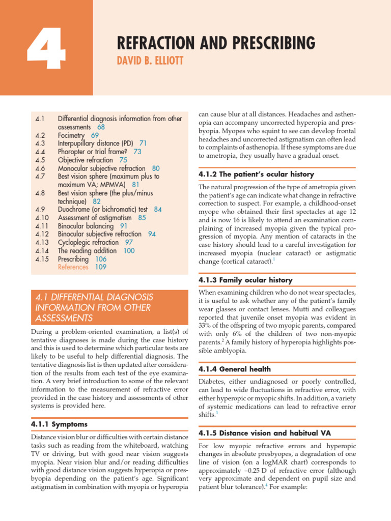 Subjective Refraction by David B Elliott | PDF | Myopia | Glasses