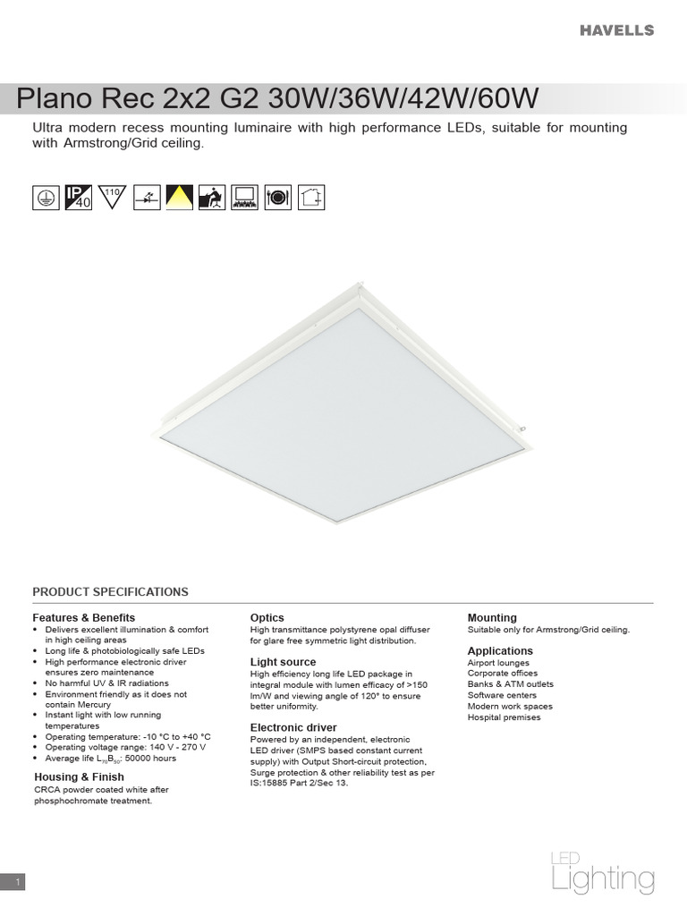 High-Efficiency LED Recessed Lighting | PDF | Light Emitting Diode ...