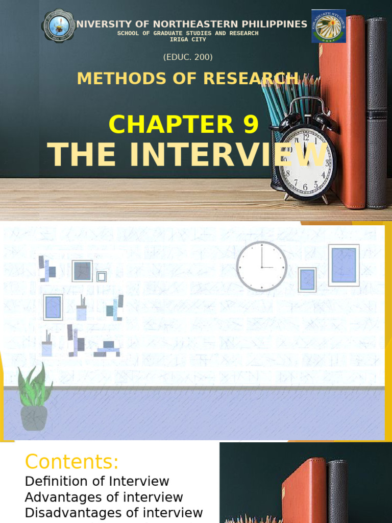 Edic.200 Group 8.chapter 9 | PDF | Interview | Questionnaire