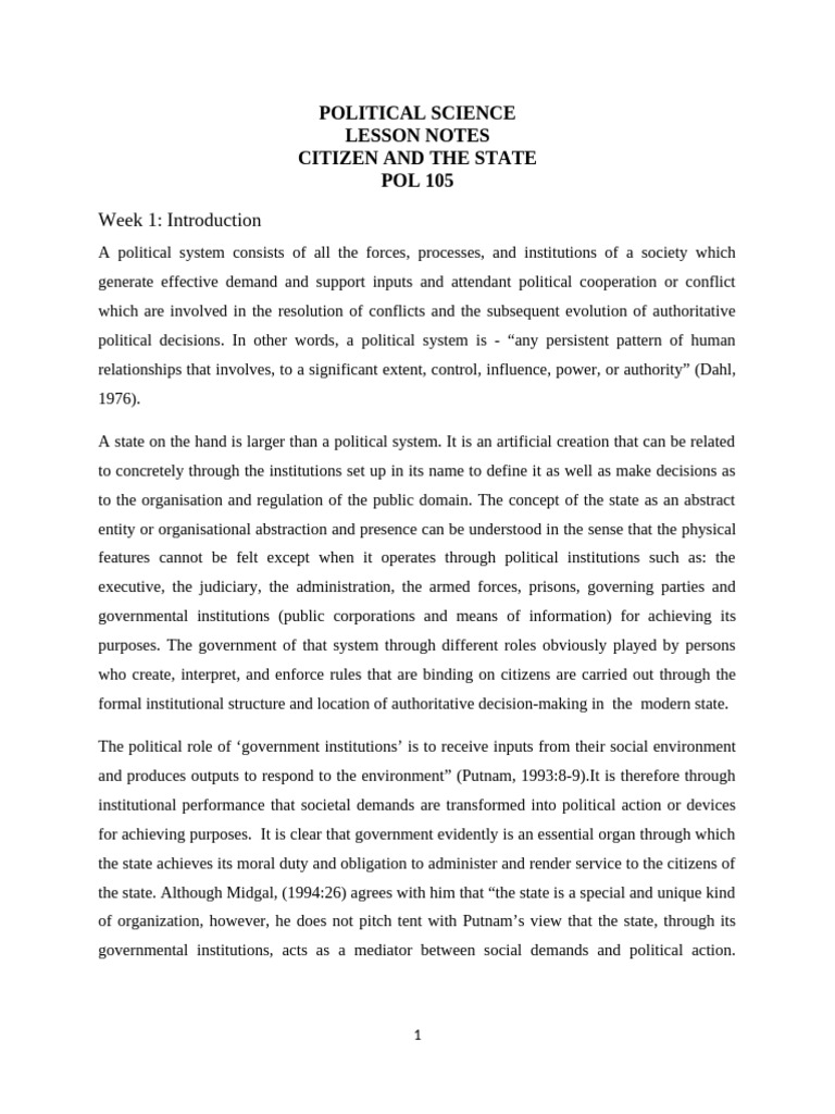 Citizen and The State Course | PDF | Sovereignty | State (Polity)