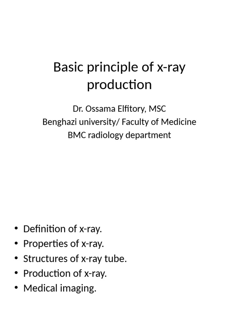 Principles of X-Ray Production | PDF