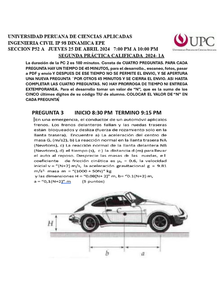 3 Ultimo Ip 98 PC 2 Problema 3 Seccion P52 A 2023-1 A | PDF