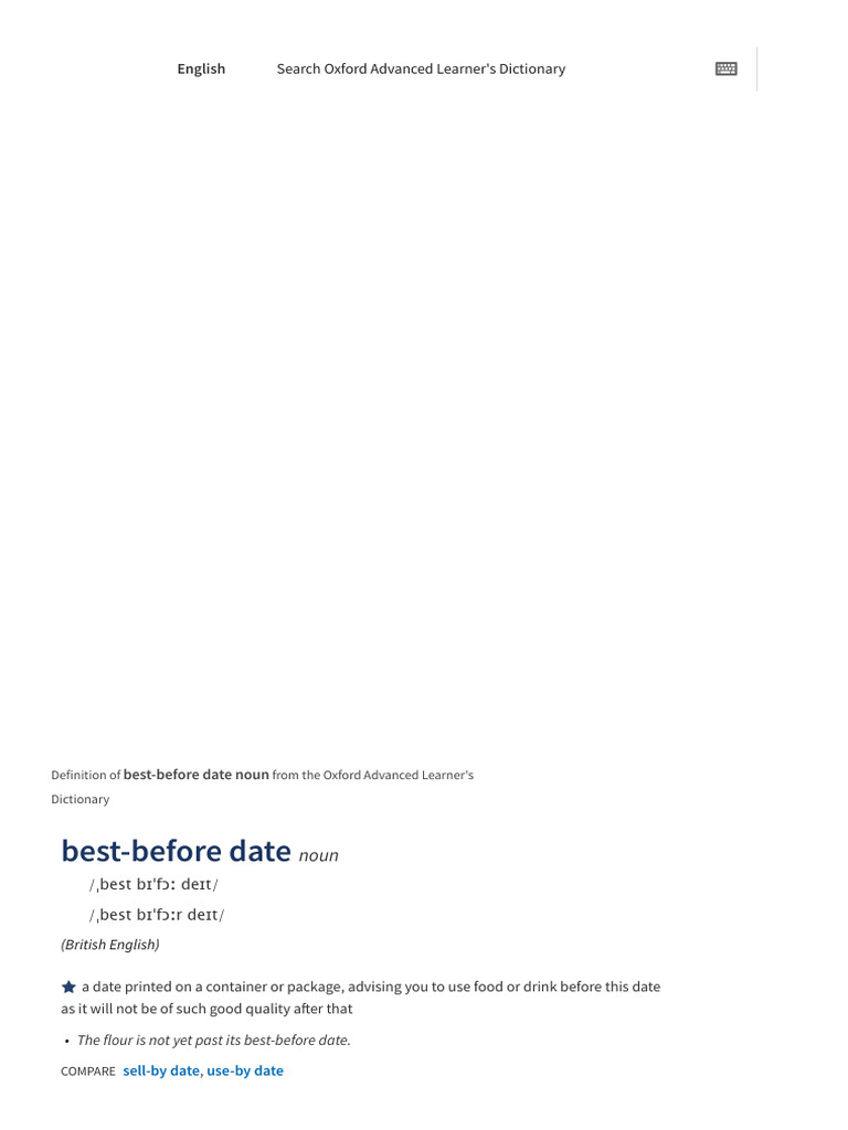 Definition of Best-Before Date | PDF