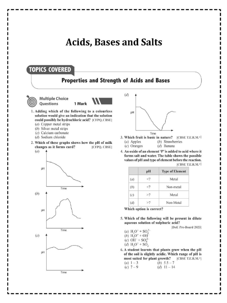 Acid, Base and Salts | PDF