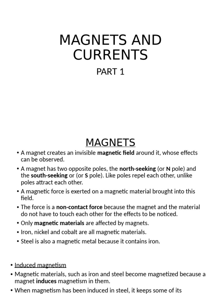Magnets and Currents Part 1 | PDF | Magnetism | Magnet