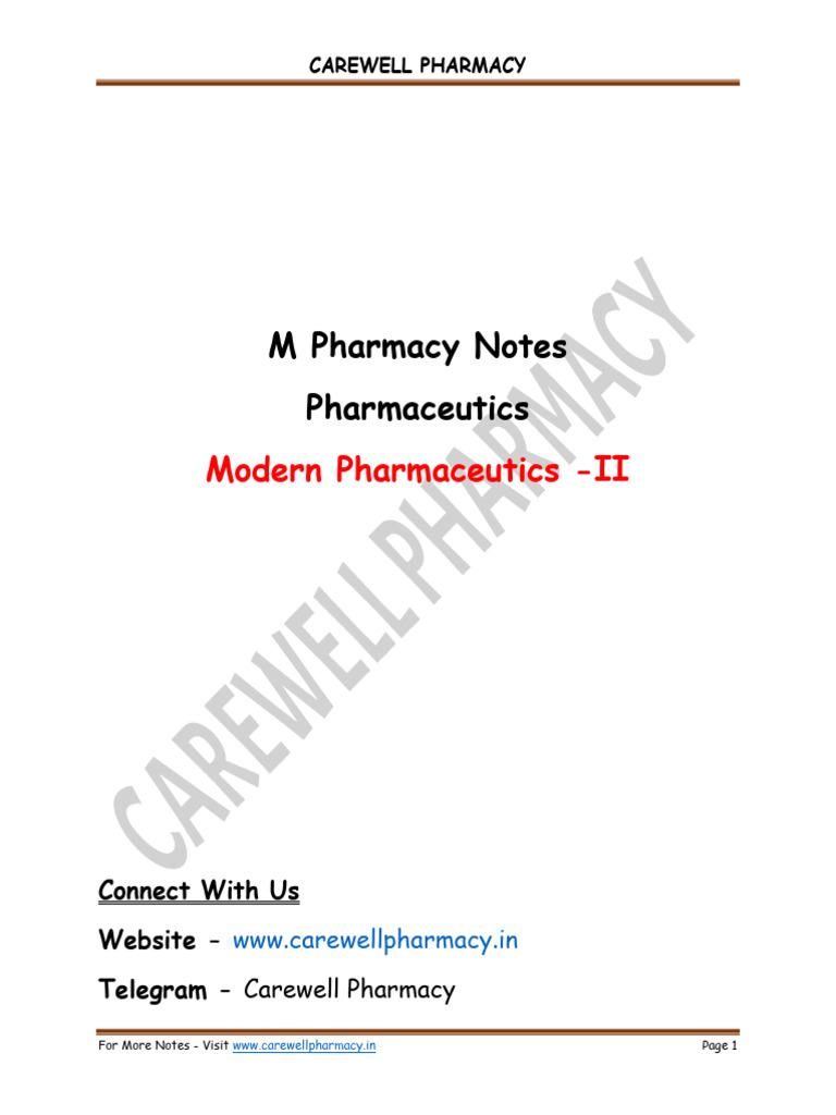 Modern Pharmaceutics II (1) (1) | PDF | Tablet (Pharmacy ...